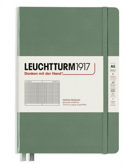 Книга для записей A5 125л кл. "Smooth Colours" тв. обложка, цвет оливковый, Leuchtturm1917