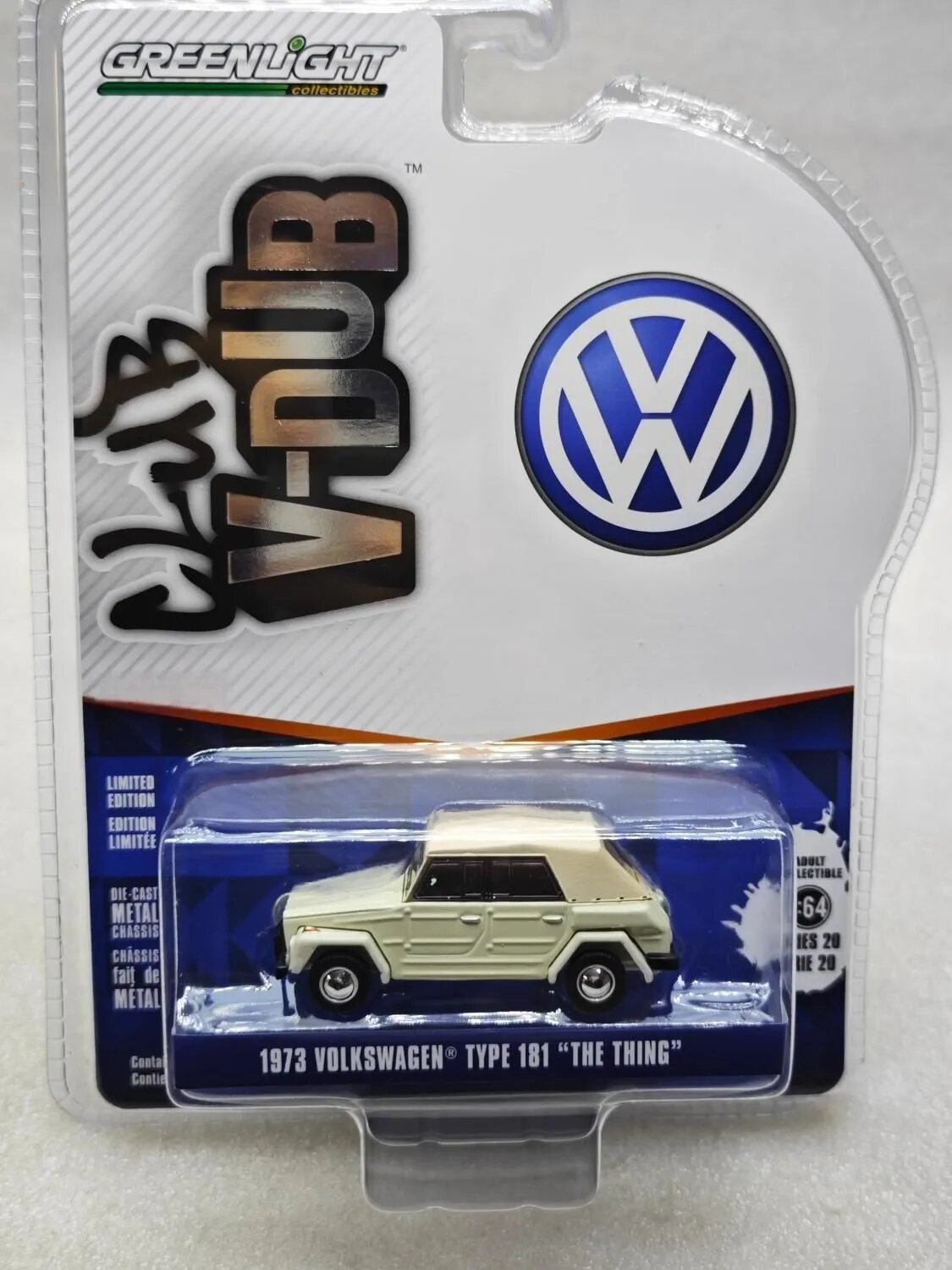 Машинка GreenLight 1/64 Club Vee Dub Series 20-1973 Volkswagen Type 181 "The Thing" Die-cast Alloy Car Model Collection Toy Gift