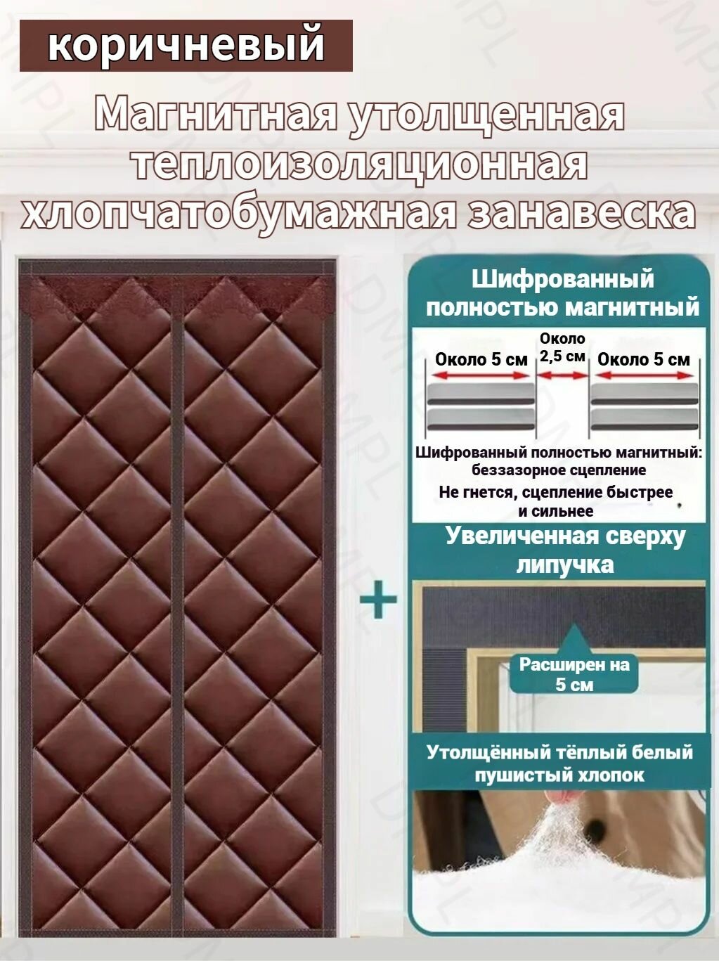 Зимняя морозостойкая магнитная шторная дверь