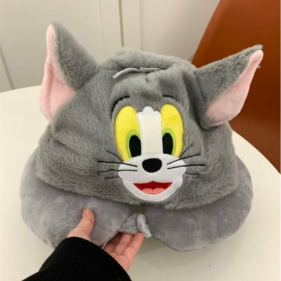 Дорожная подушка MINISO с капюшоном и мультяшным принтом, Neck Pillow, For adult