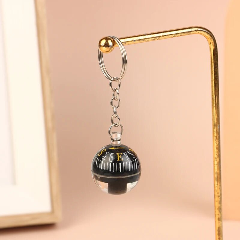 1 шт, маленькие мини-компас круглой формы для выживания на открытом воздухе, кемпинга, пешего туризма, путешествий, точный циферблат, EDC, шариковый брелок