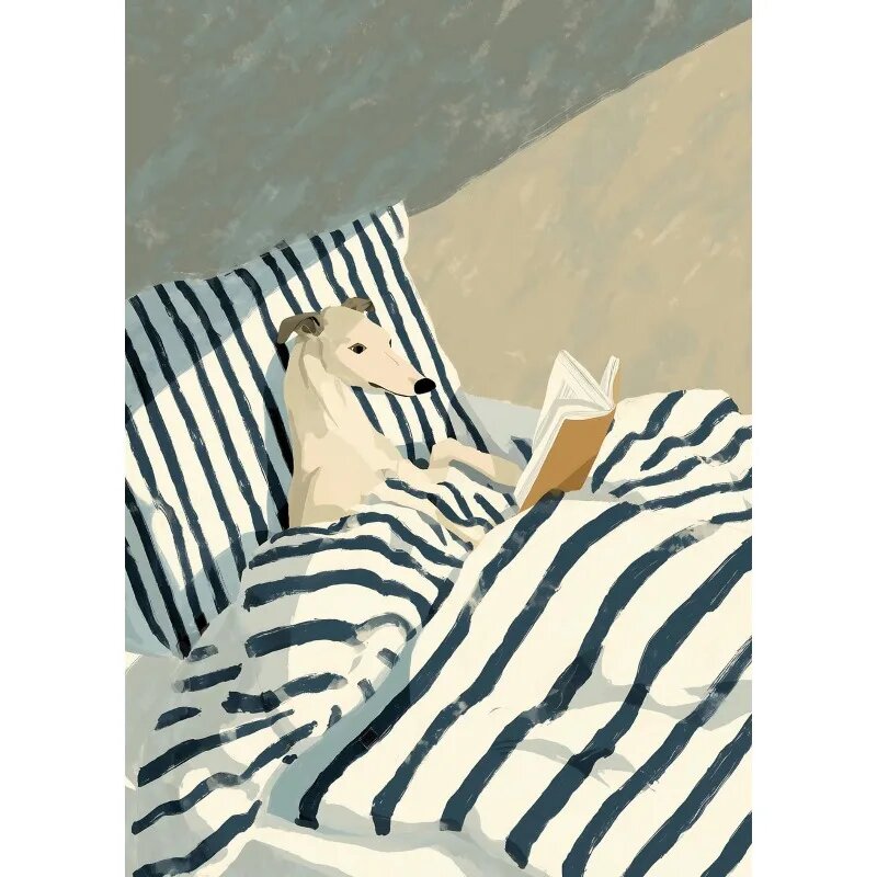 Постер "Собака с книгой", 30x45см, цвет 6, без рамки