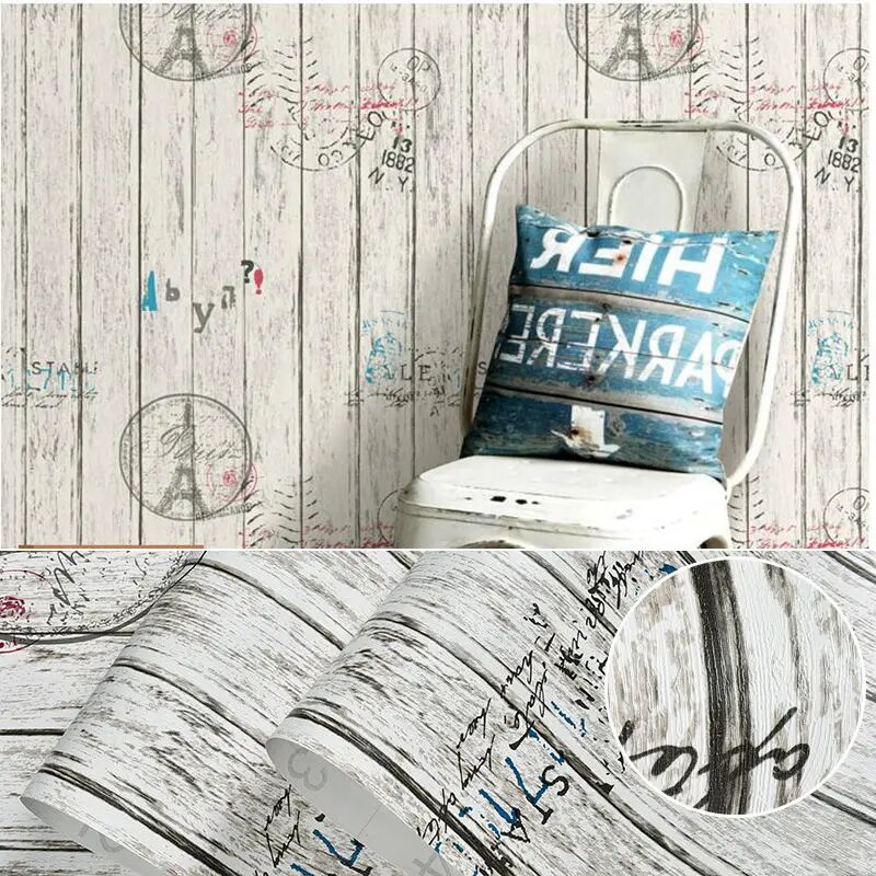 Виниловые самоклеющиеся обои для стен Wood-Postage, 5m x 50cm