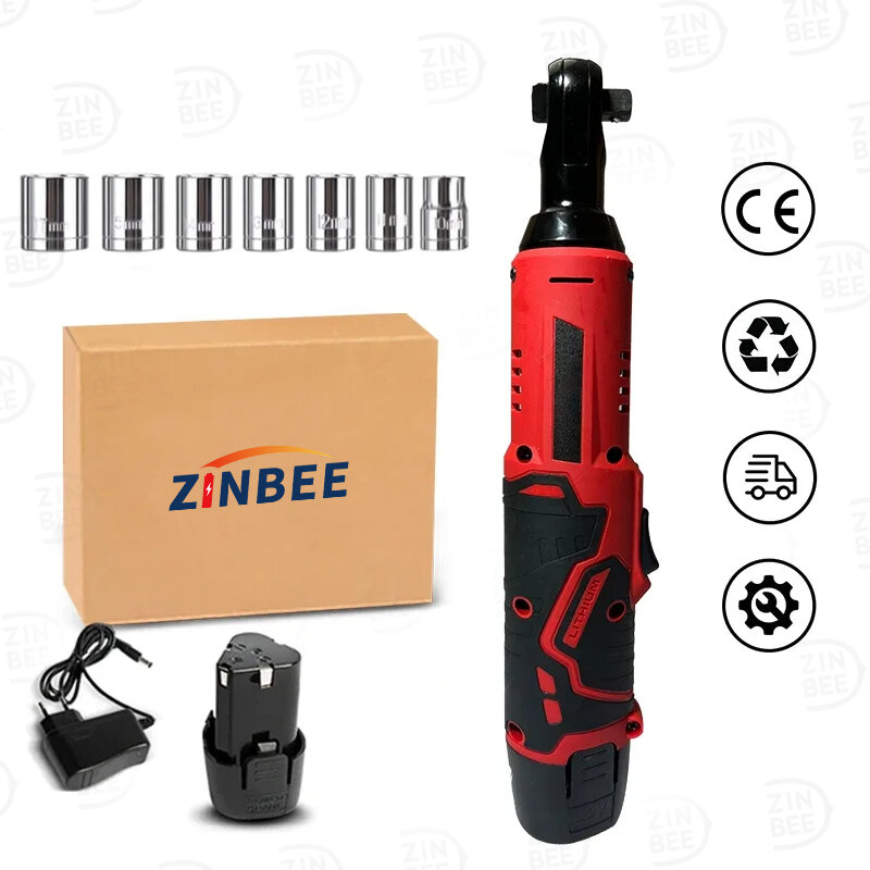 Трещоточный аккумуляторный угловой гайковерт, электрический гайковерт