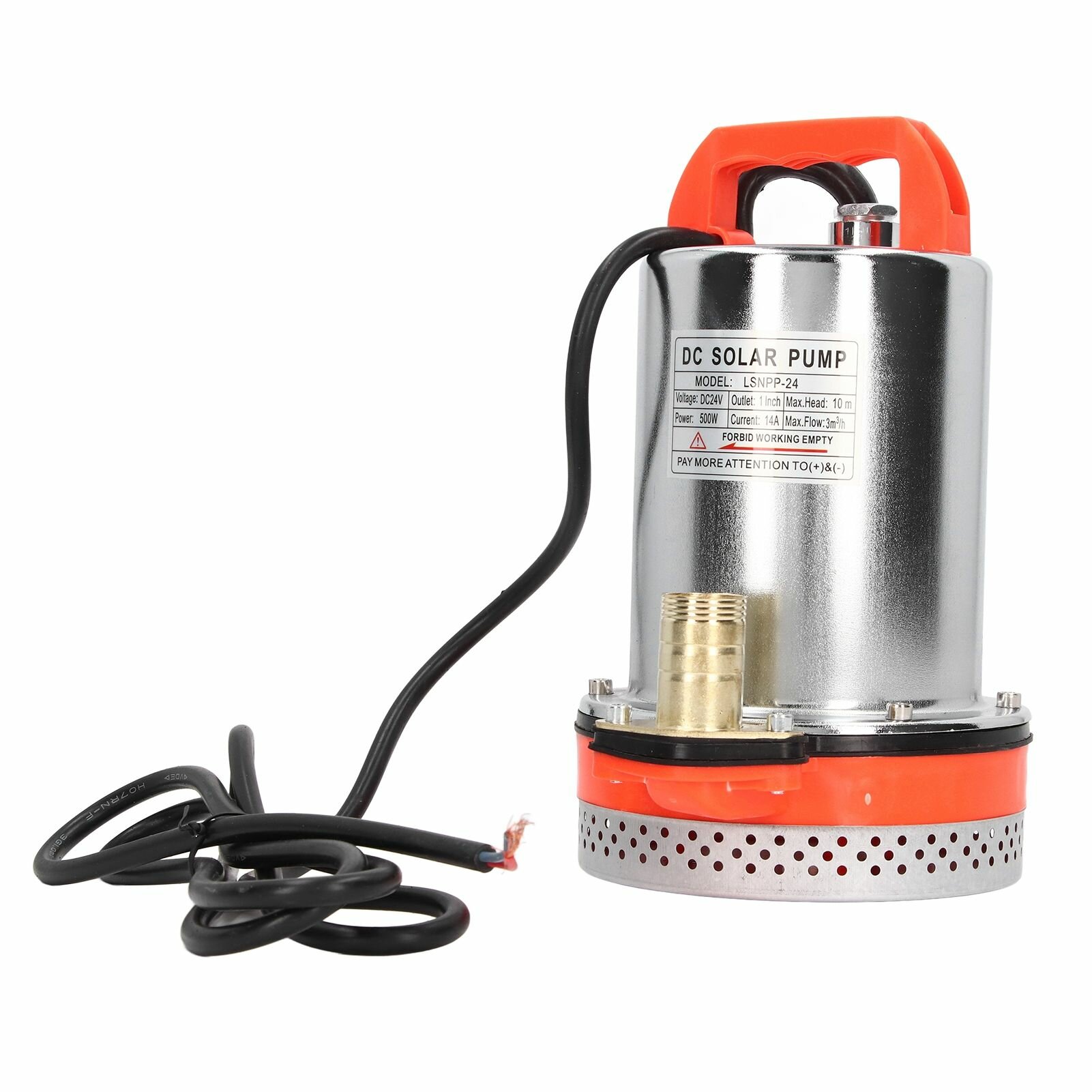 Погружной насос с высоким напором на солнечной батарее, двигатель с медной проволокой, водяной насос для глубокой скважины, DC24V