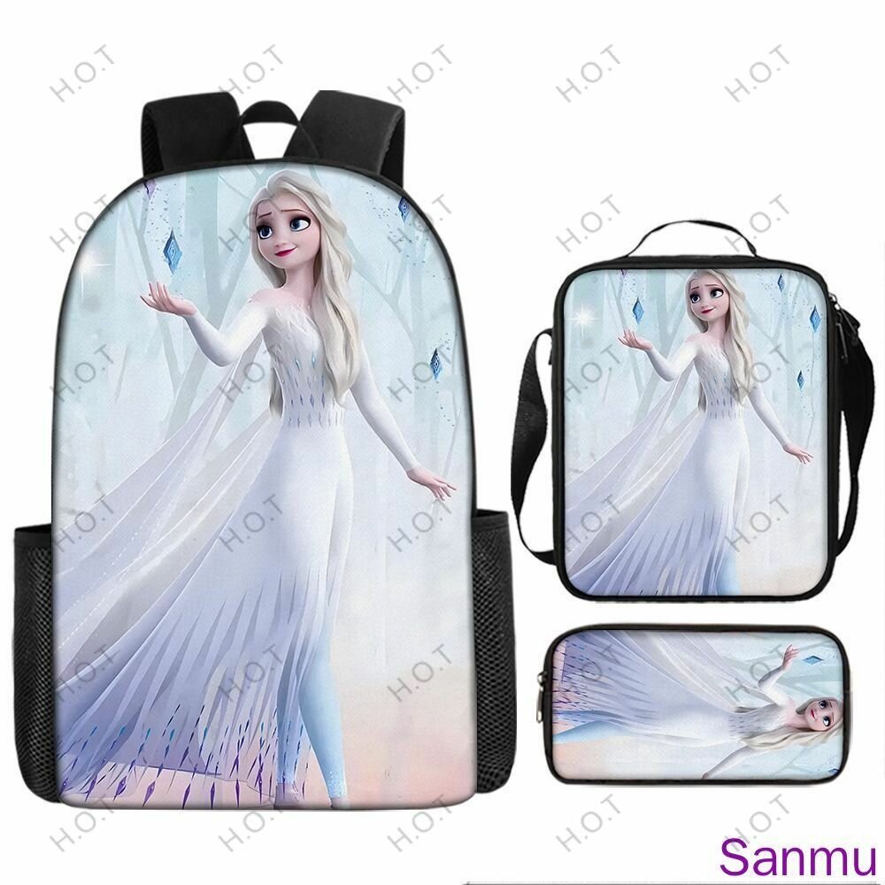 Рюкзак школьный для девочки Холодное сердце / Эльза / ортопедический Рюкзак школьный + сумка через плечо + пенал-3 и 1 Сумка