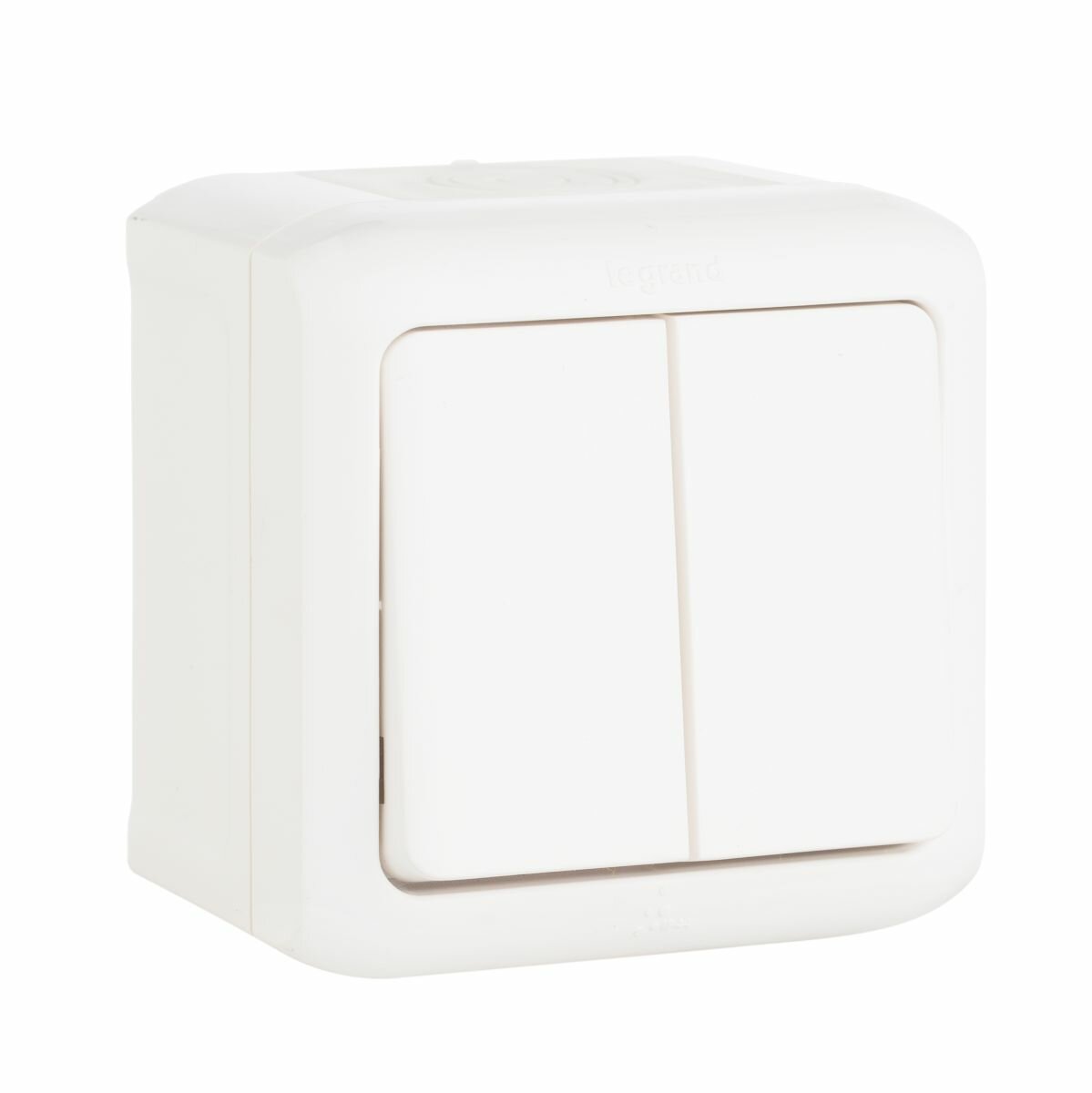 Выключатель 2-клавишный IP44 10А Quteo белый Legrand 782302