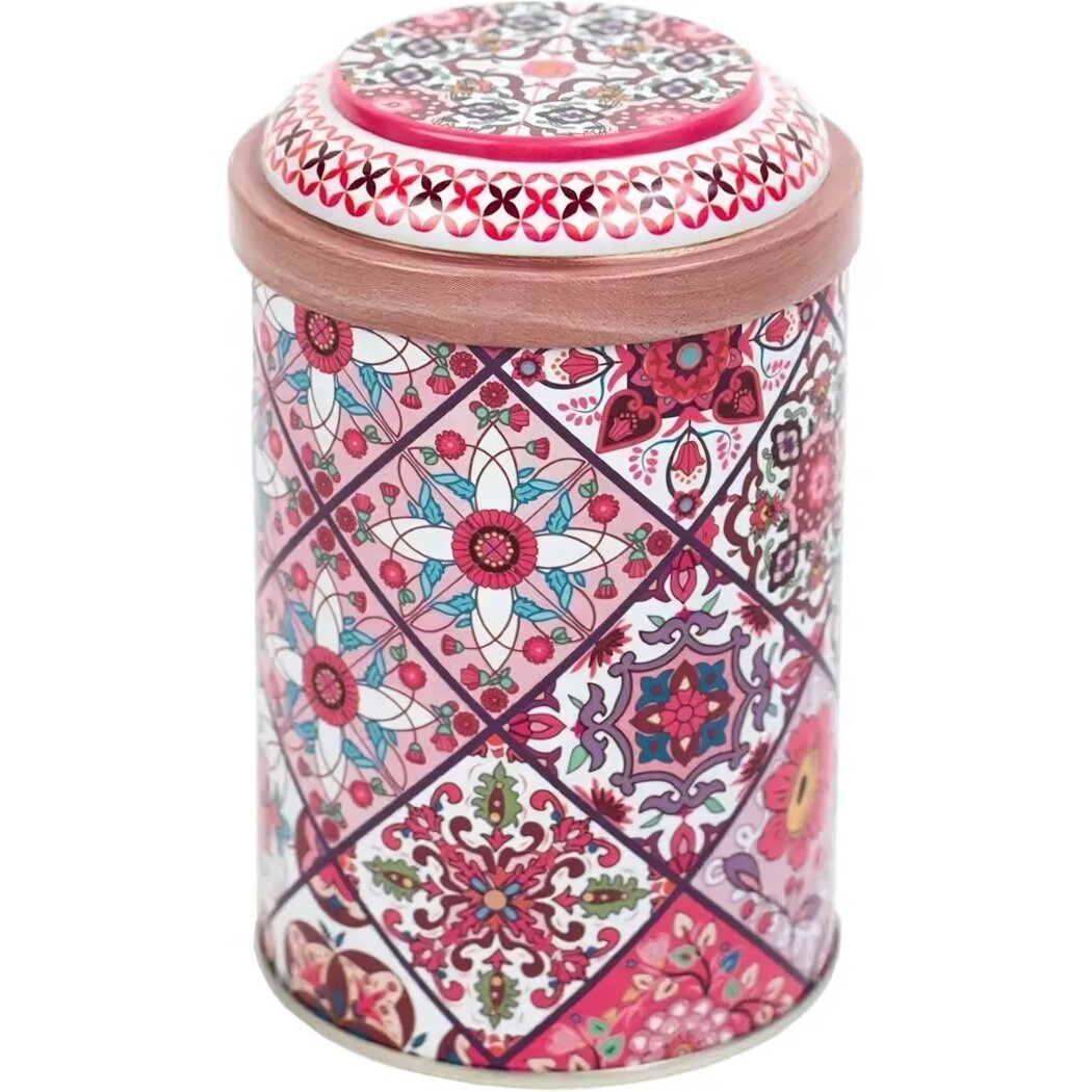 Банка жестяная "Времена года", цветочный орнамент, металл, цвет в ассортименте, для хранения