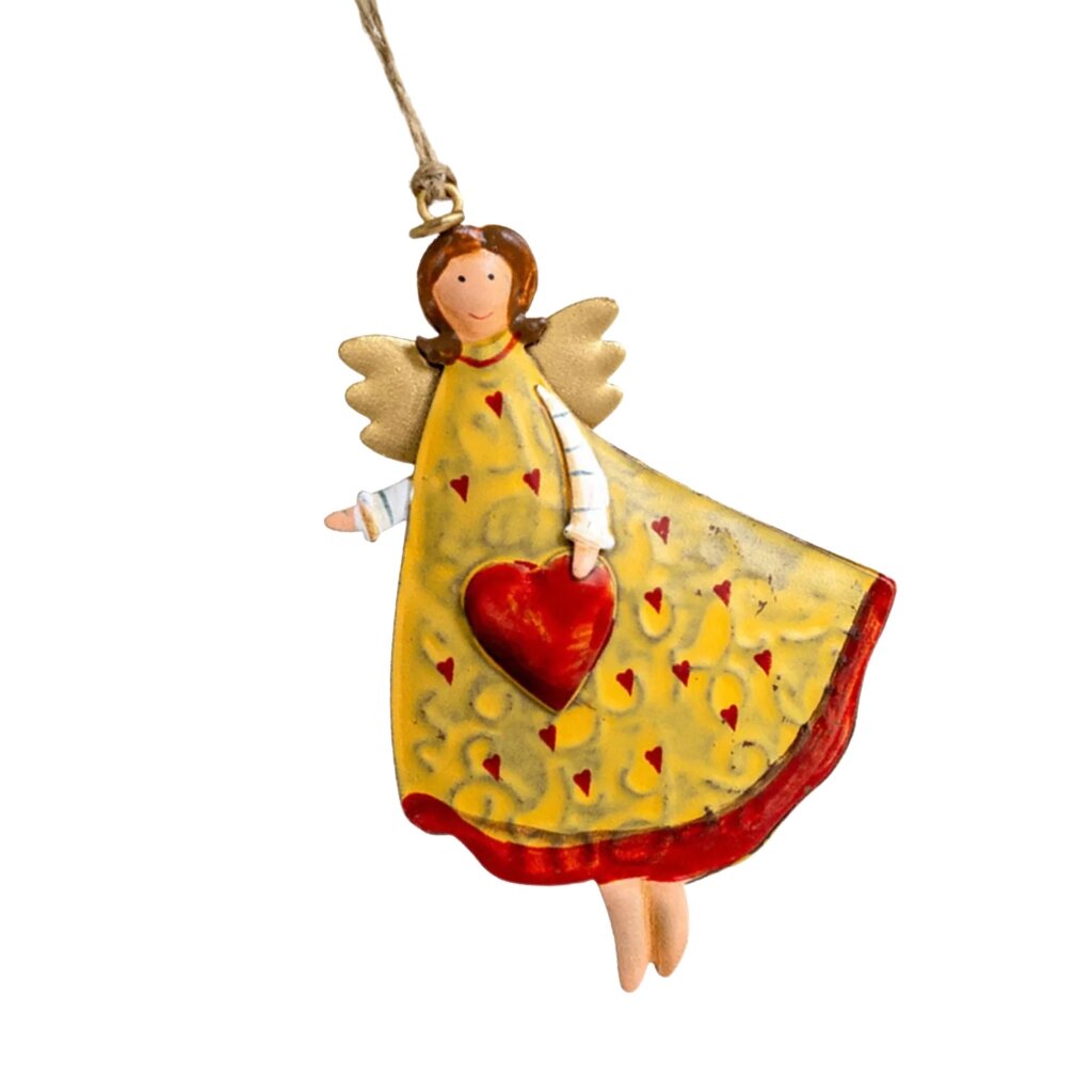 Рождественский Кулон в Виде Ангела в Стиле Ретро из кованого железа-Желтый