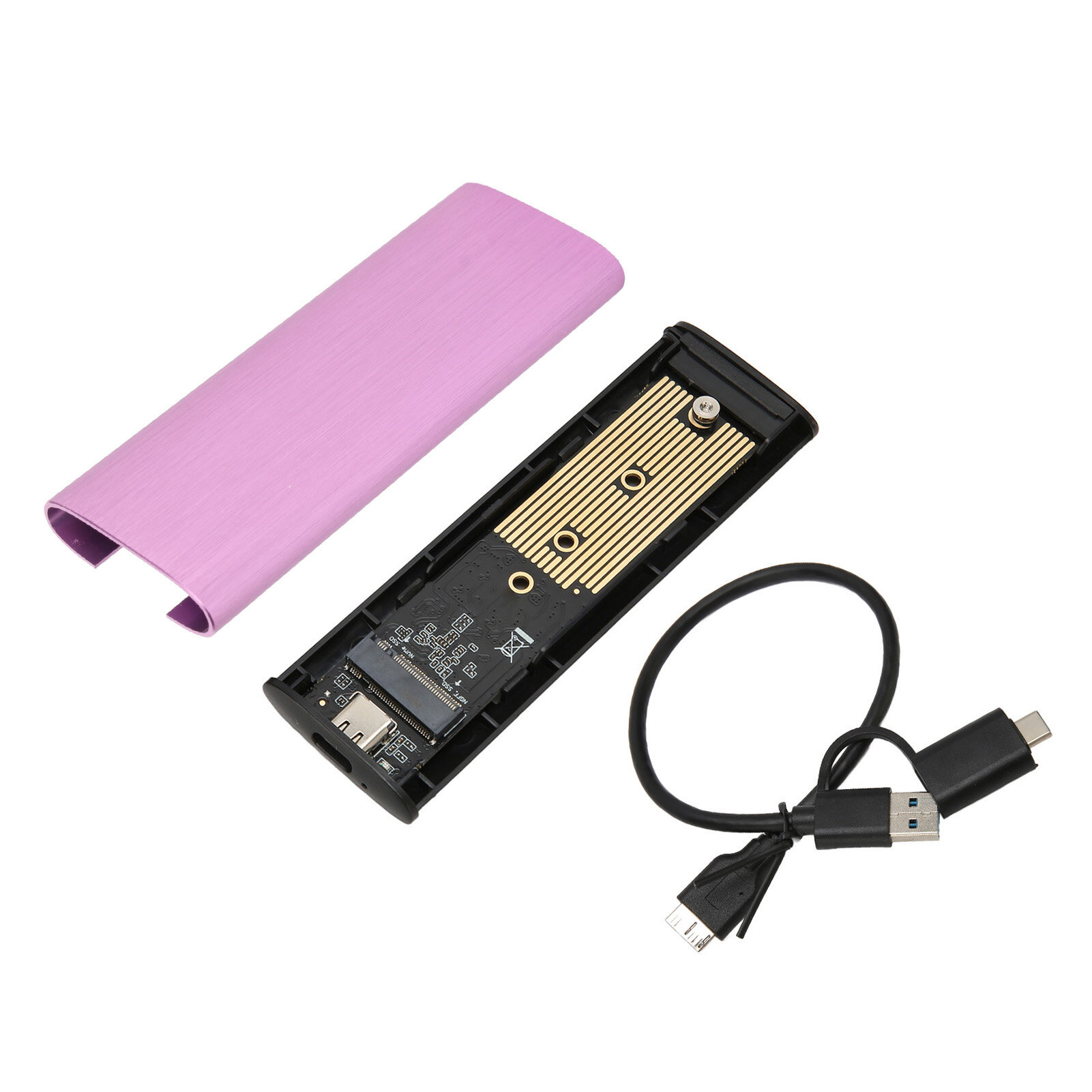 Внешний корпус для ssd m . 2 nvme pcie ngff sata usb 3 . 2 gen 2 10 гбит с портативный алюминиевый сплав фиолетовый без жесткого диска