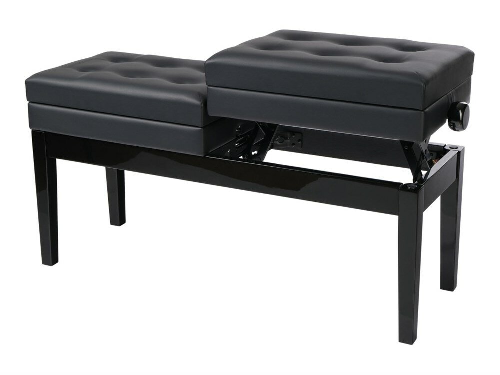 Rin HY-PJ026 Банкетка двойная, черный глянец, искусственная кожа