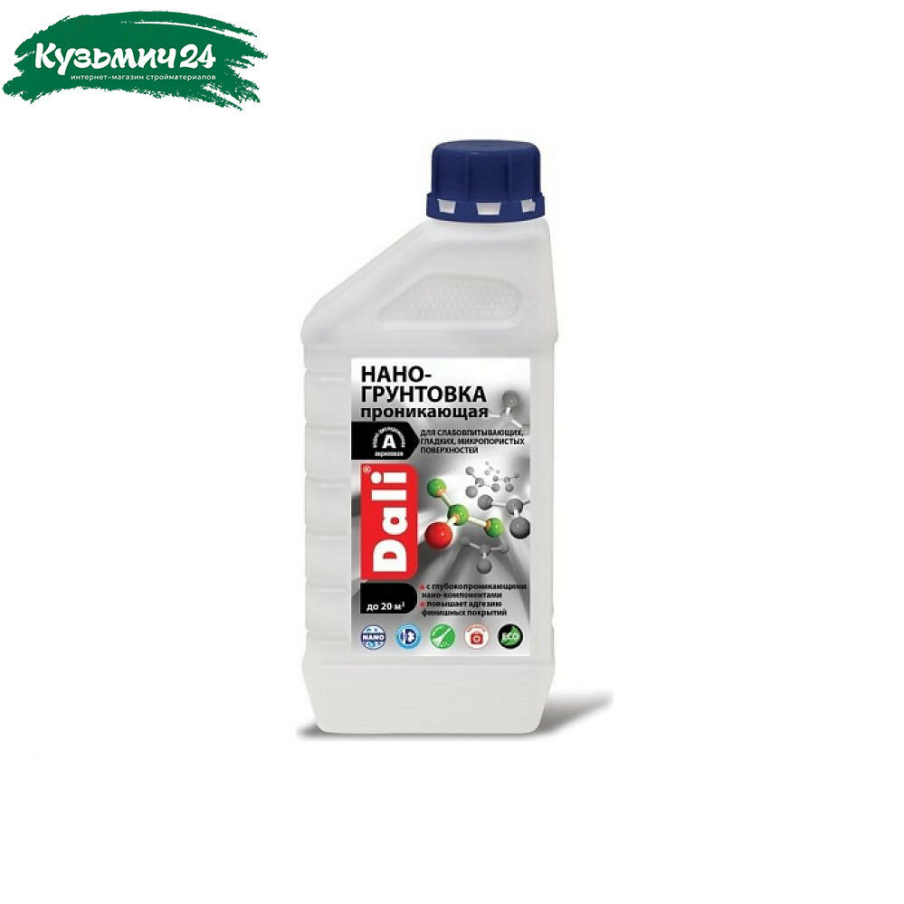 Нано-грунтовка DALI акриловая глубокопроникающая 1 л, 1 шт