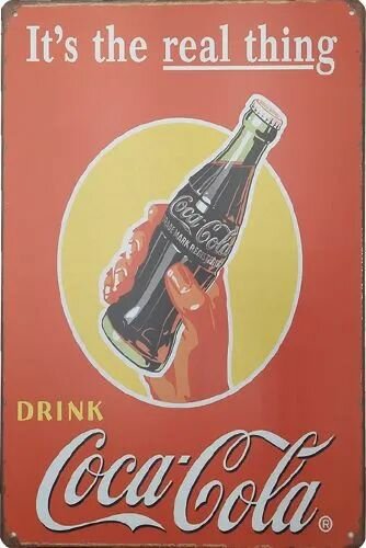 Реклама Coca-Cola, Жестяная табличка, Барный фон, домашний декор,30*20