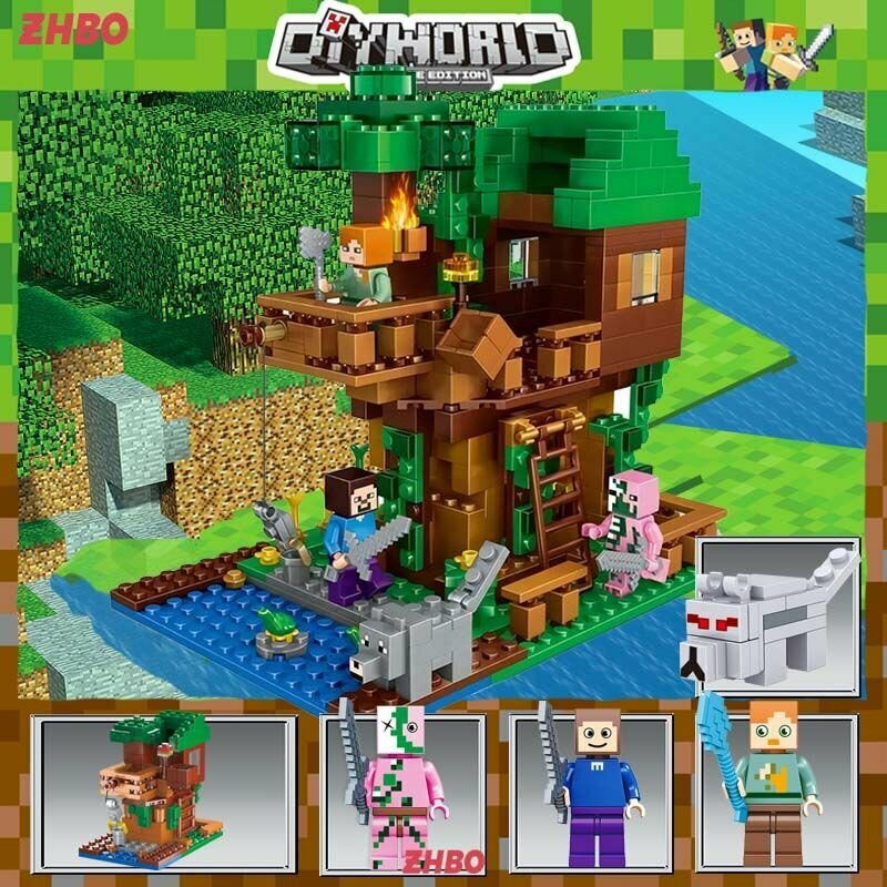 My World-Tree House 150 Particles, набор игрушек для строительных блоков + 4 минифигурки
