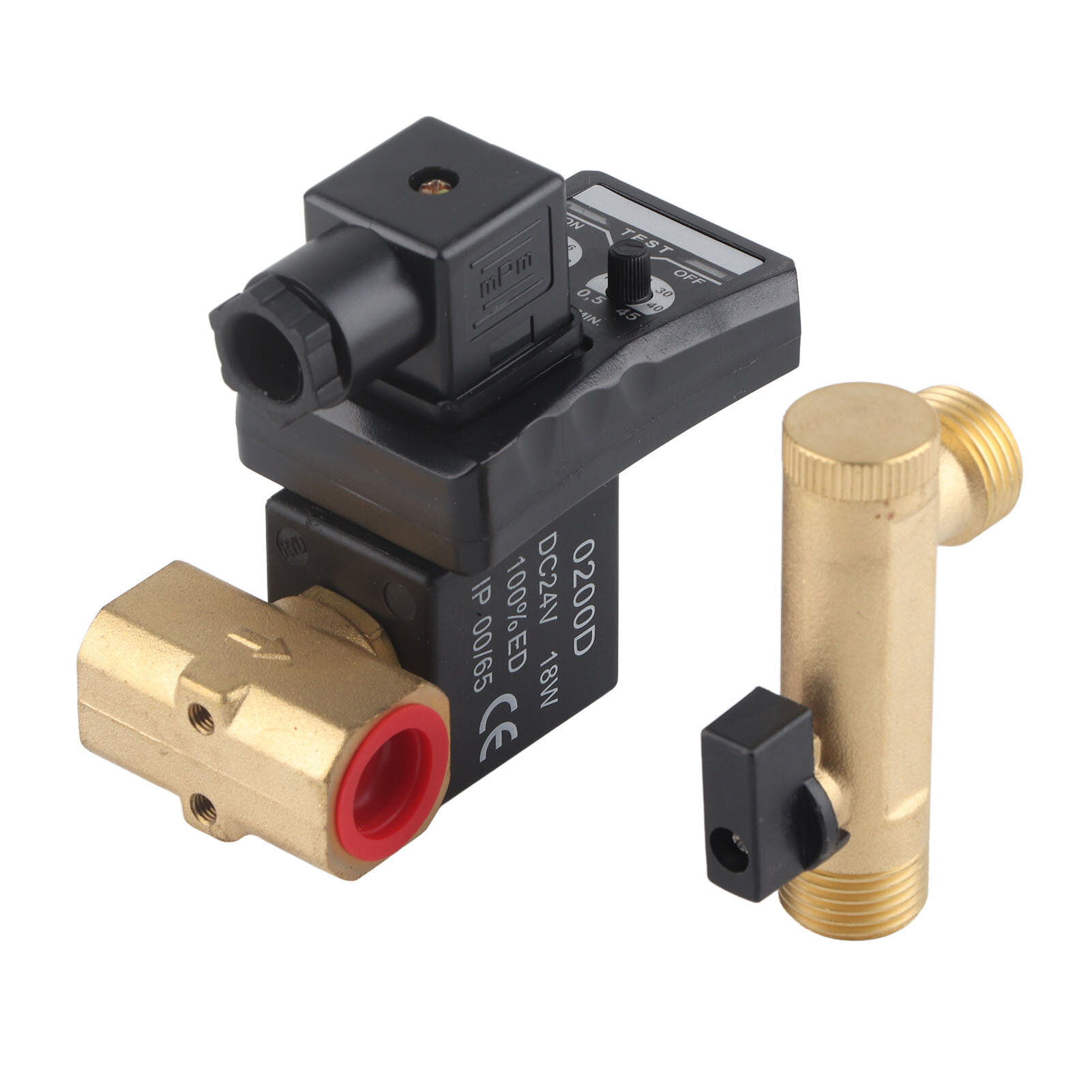 Электронный сливной клапан с таймером, электрический электромагнитный клапан для слива воды из бака, для воздушного компрессора сплит-типа, DC24V