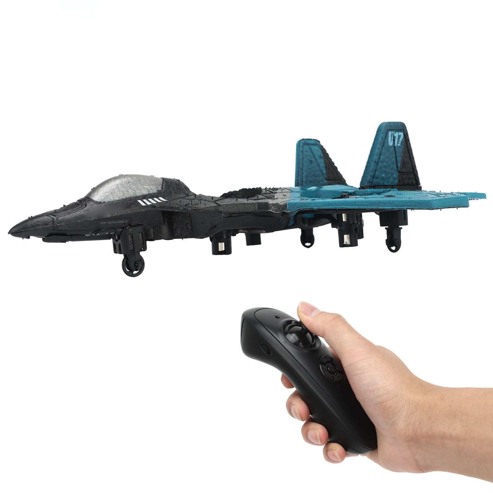 2,4 ГГц детский радиоуправляемый планер модель светодиодный свет стабильный полет игрушка самолет с дистанционным управлением с пропеллером синий 1 батарея