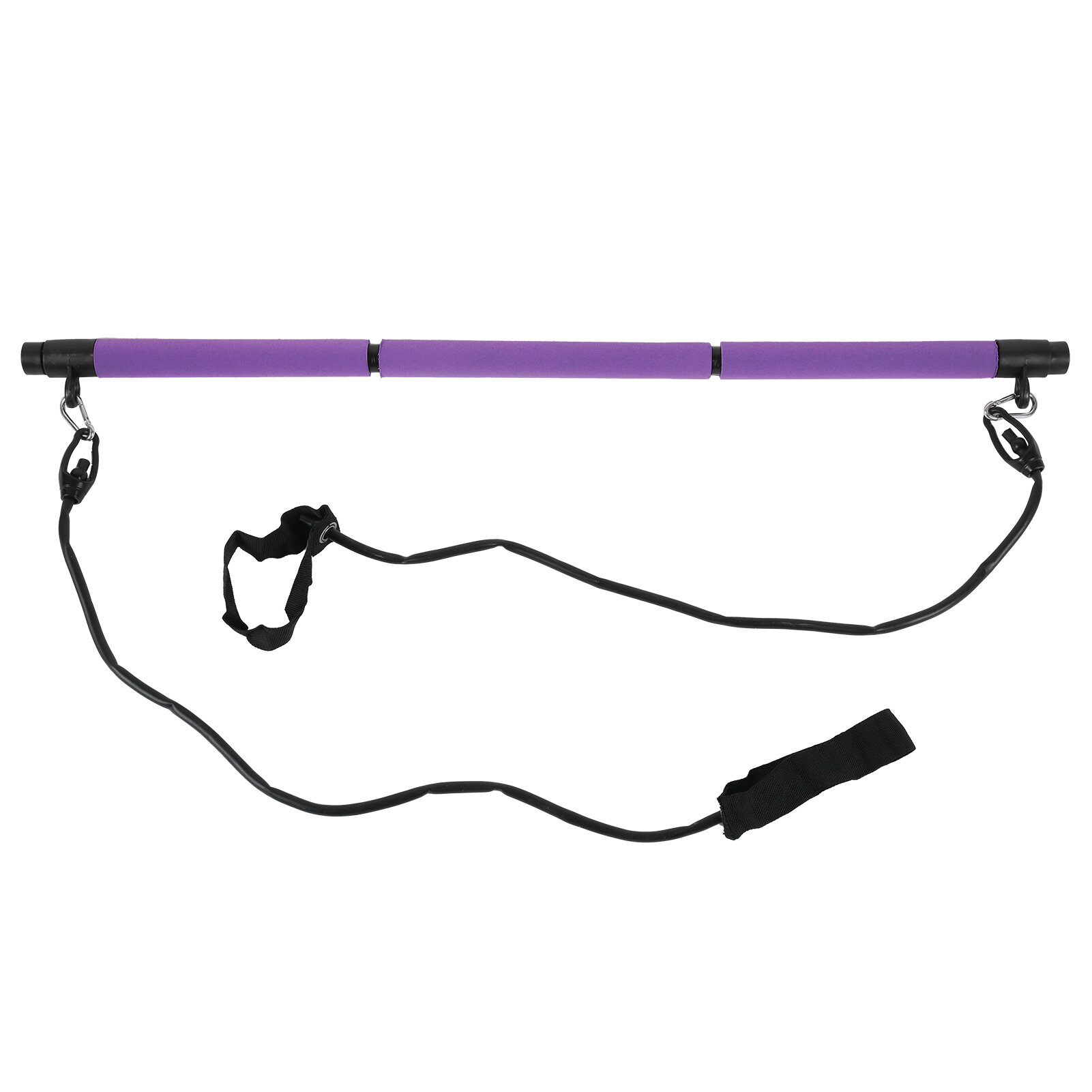 Фиолетовая тренажёрная штанга для пилатеса и йоги с резиновыми тросами для тренировки дома