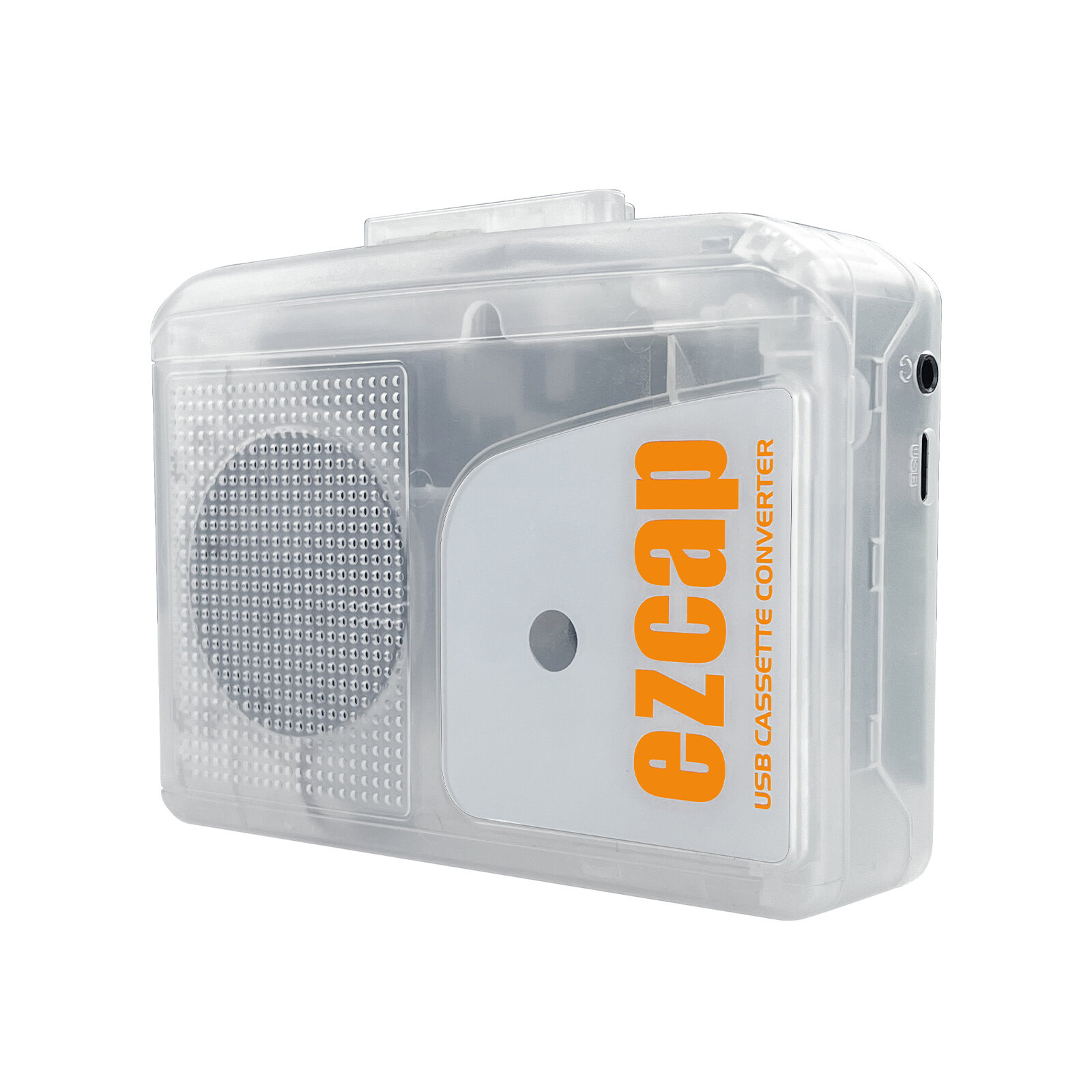 USB Cassette Player Walkman Stereo Tape to MP3 Converter Audio Music Recorder to MP3 Digital File Converter, Brand Name ezcap, Interface USB 2.0 USB-C UAC, Audio Input cassette slot, Audio Output Speaker inside Earphone 3.5mm TRS 3-pole, Converting