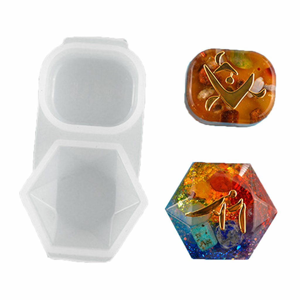 Круглая Площадь Оган Кулон Силиконовые Формы Кристалл Эпоксидной Смолы Пресс-Формы