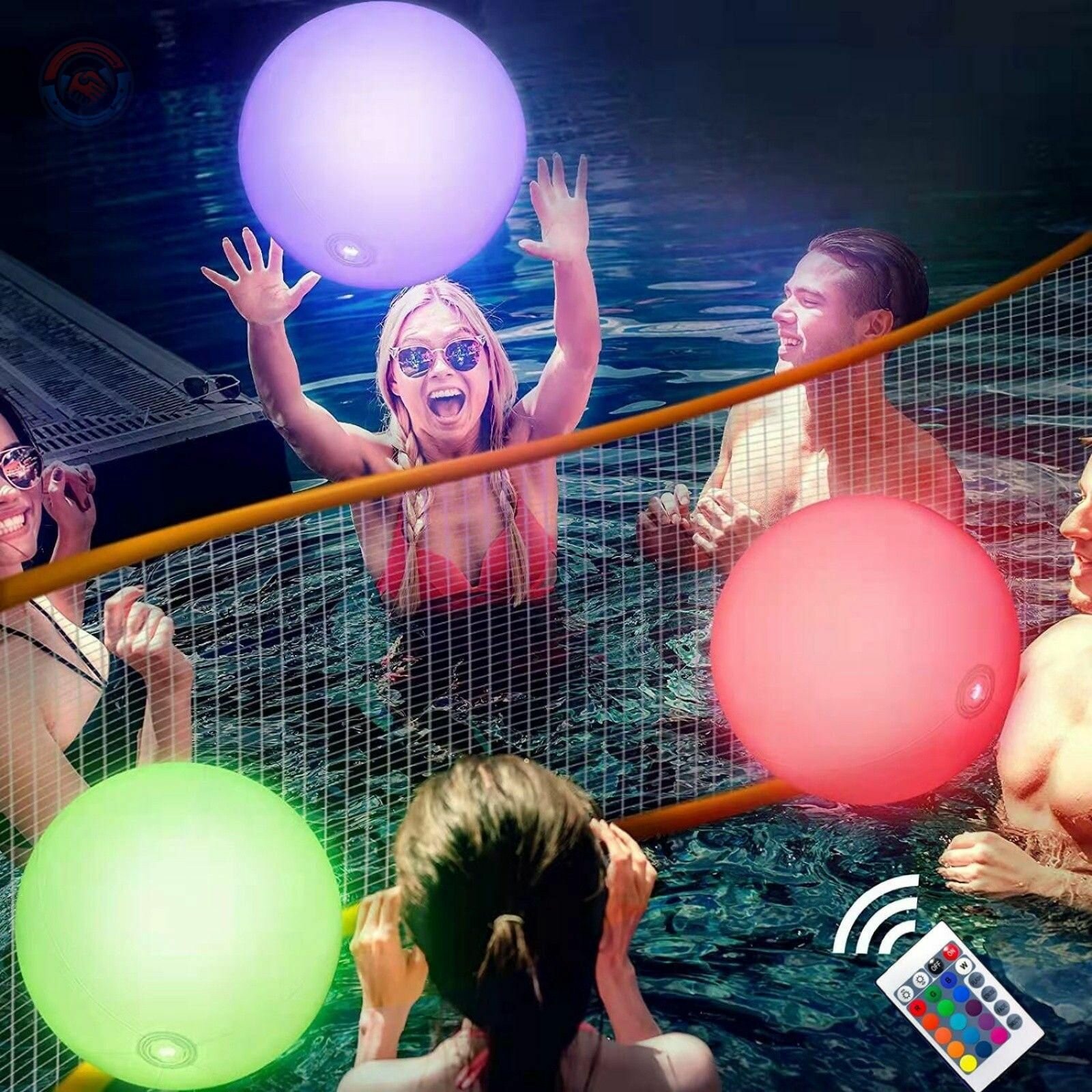 Светящийся надувной мяч для бассейна с пультом, ночная игра у воды, яркая подсветка 16 цветов, водонепроницаемый плавучий шар для вечеринки