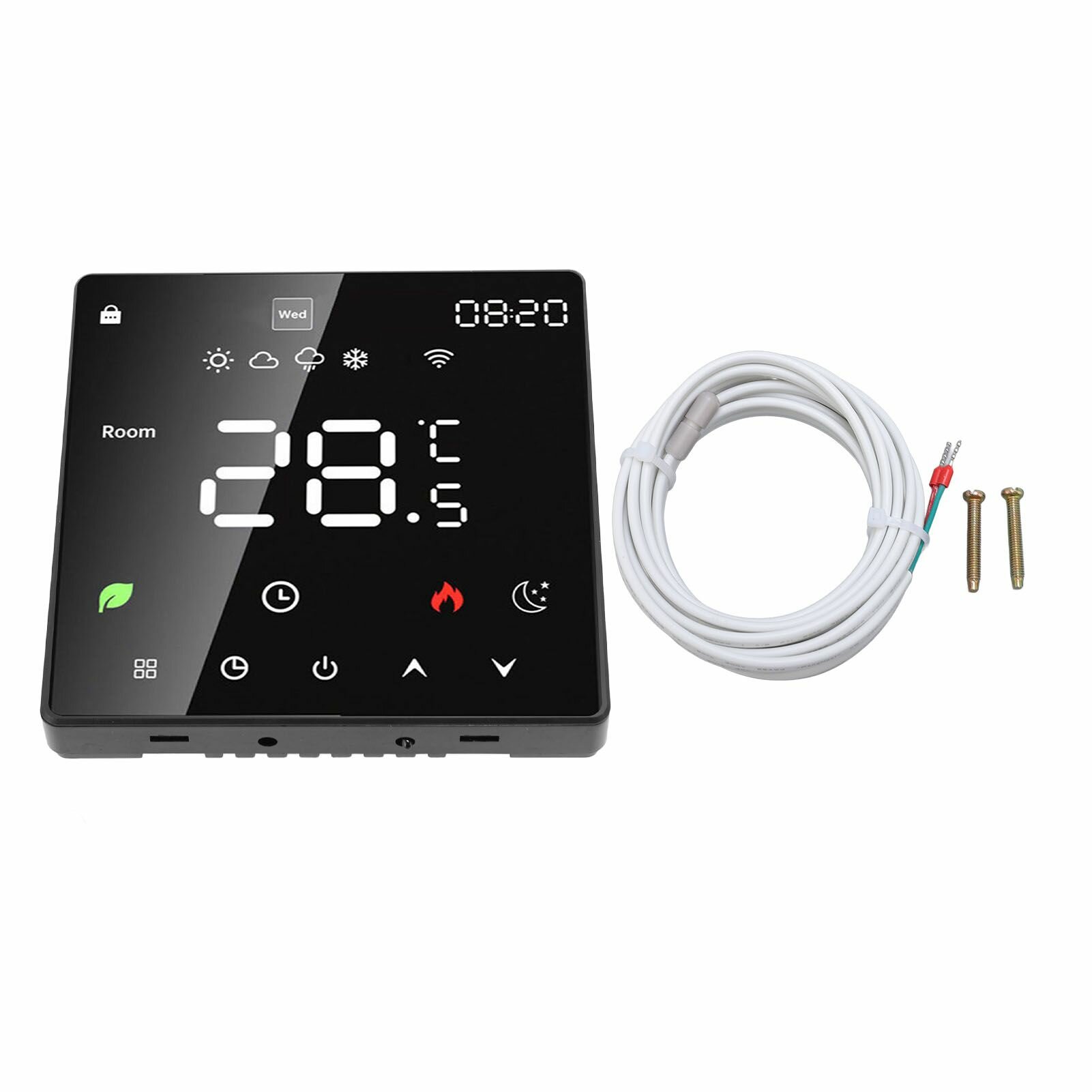 Регулятор температуры напольного отопления 16A WIfI цифровой ЖК-дисплей программируемый ручной автоматический контроль для дома черный