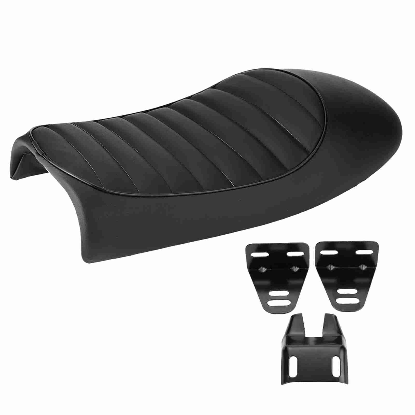 Motorcycle PU Leather Vintage Cafe Racer Seat Flat Saddle Cushion for Honda CG125 GN CG CB400SS