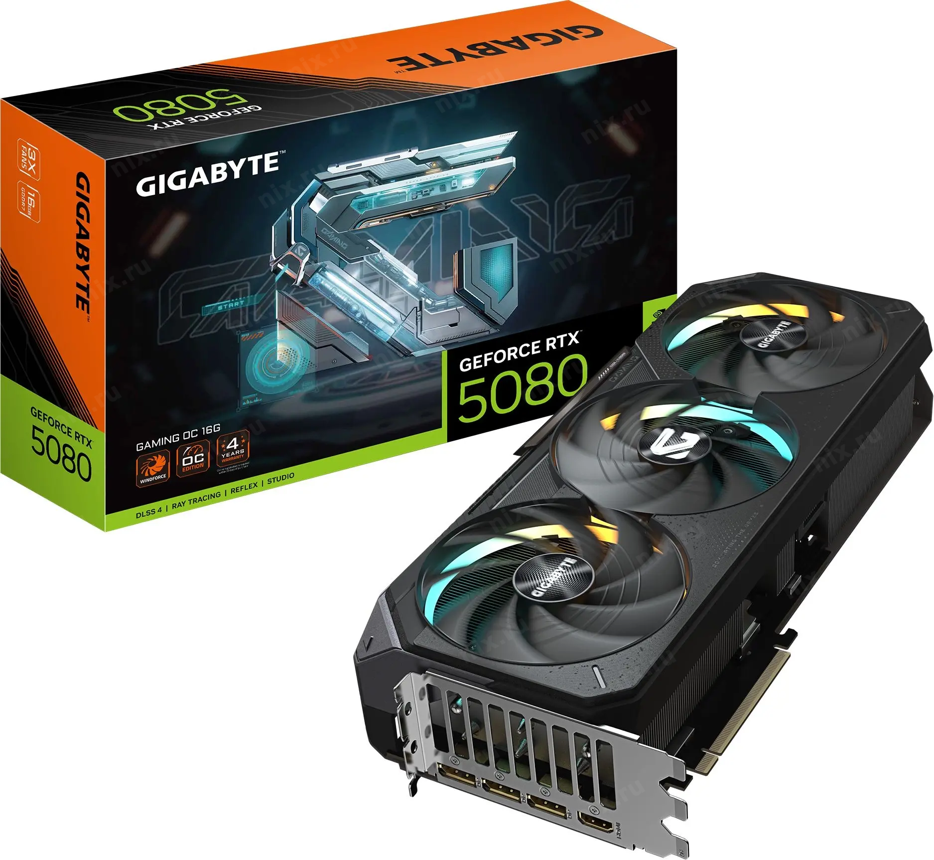 GIGABYTE Gaming GV-N5080GAMING OC-16GD (GeForce® RTX 5080) 16 Гб, GDDR7, 256 бит, PCI Express, 3xDP,1xHDMI