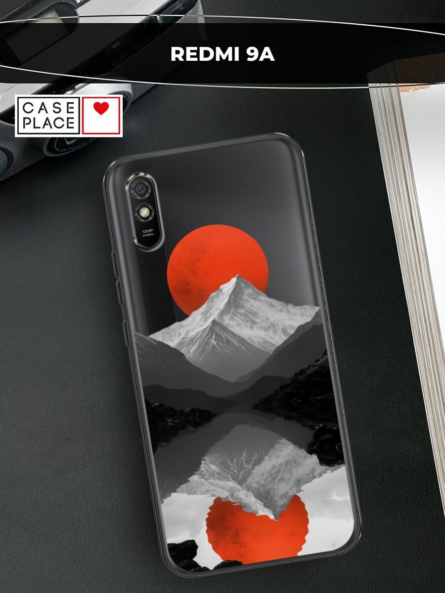 Чехол на Xiaomi Redmi 9A / Сяоми Редми 9А с принтом Белая гора 2, прозрачный