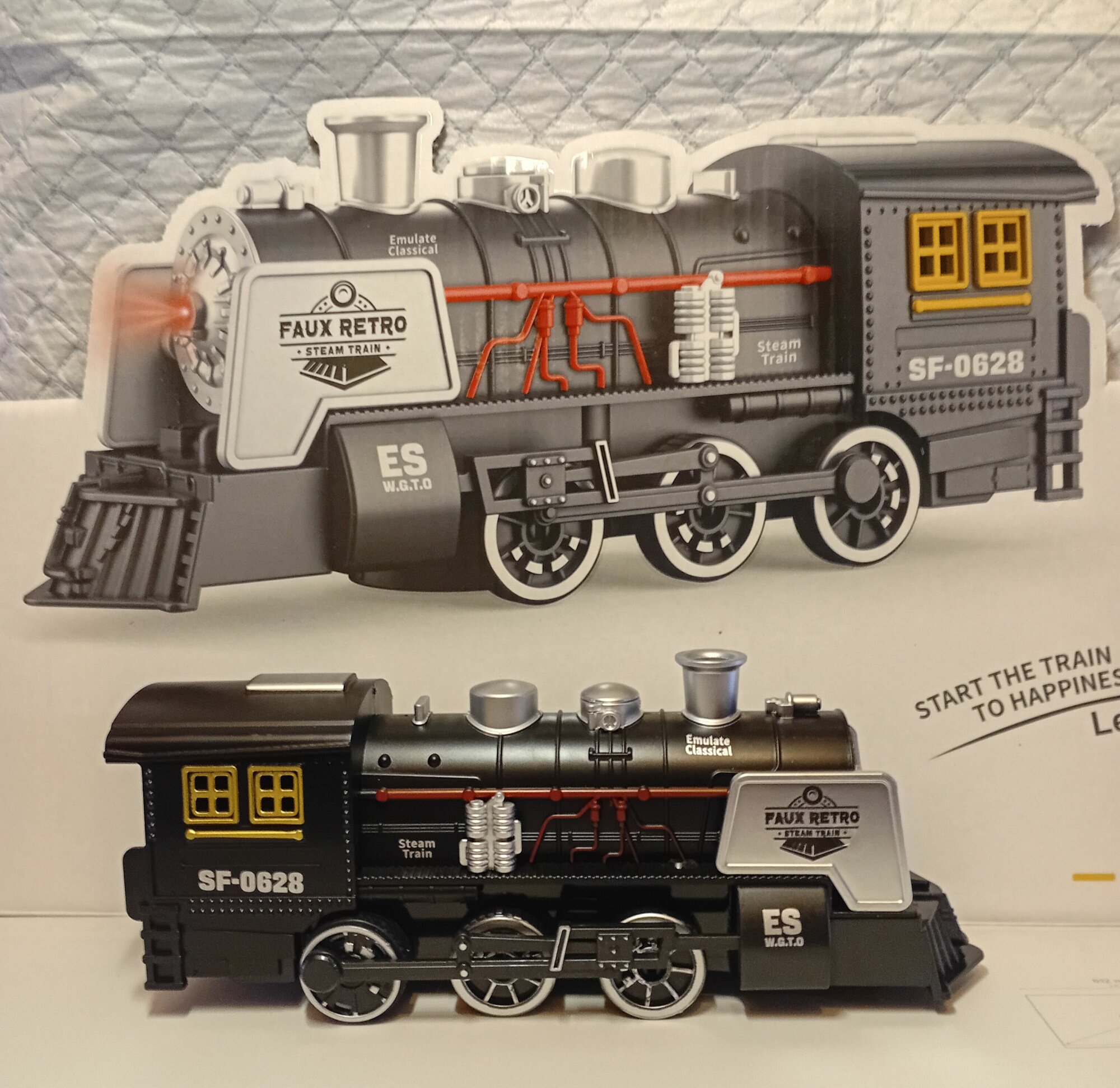 Ретро Паровоз. Фрикционный. Свет. Звук. С дымом ( 21 см. )