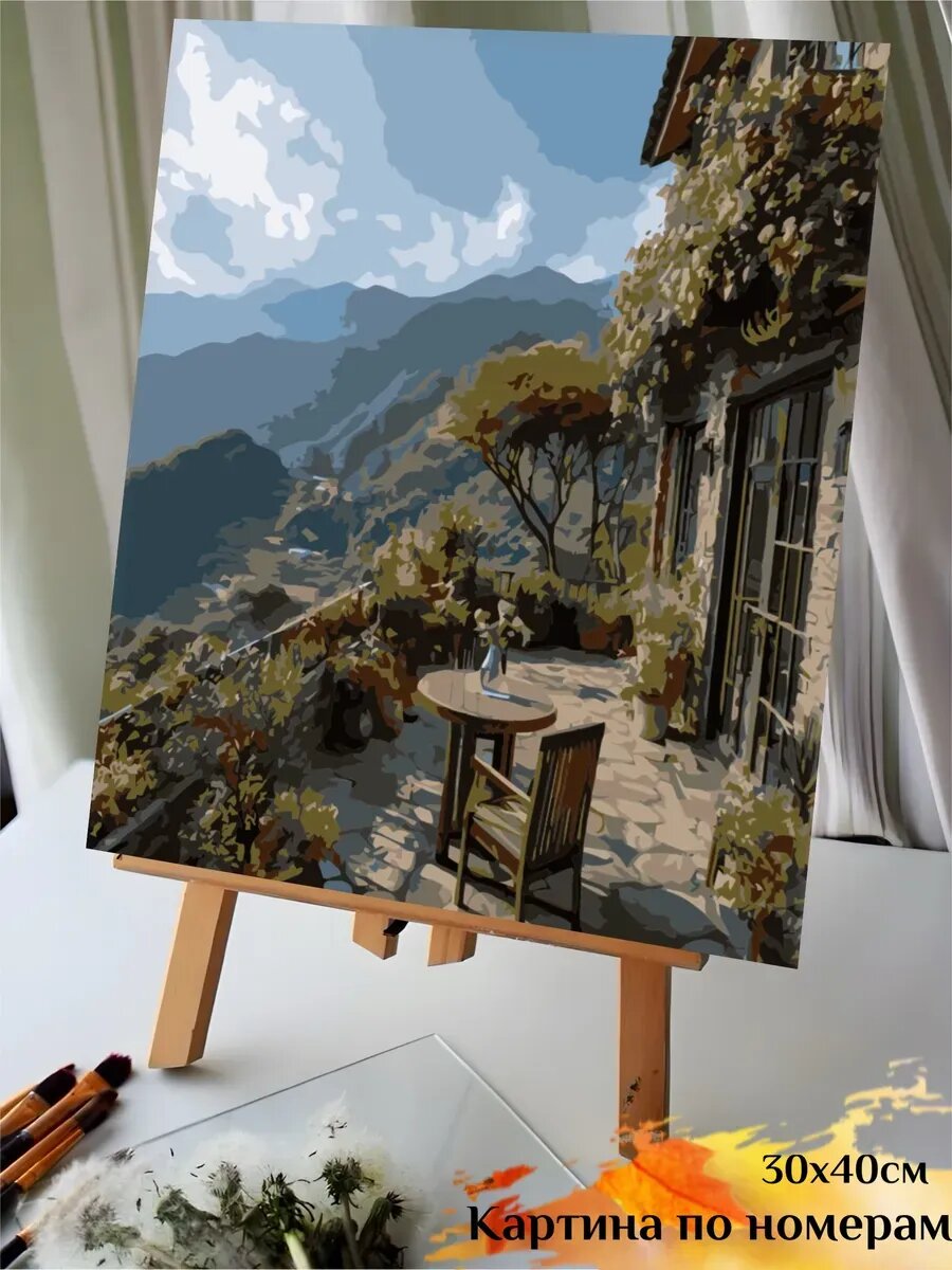 Картина по номерам домик в горах