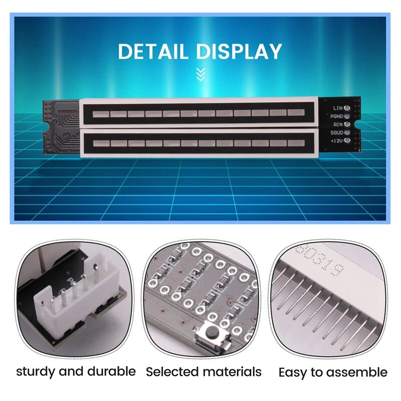 BAJEAL Мини-двойной 12-уровневый индикатор VU-метра стереоусилитель