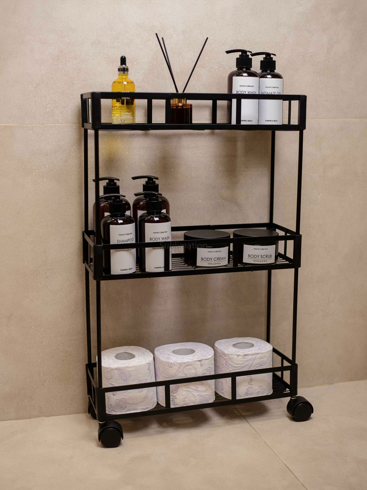 IKEA Этажерка, 3 секц, Металл, 41х20х62.5 см