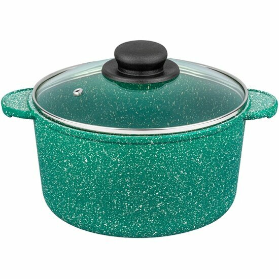 Кастрюля Elan Gallery гармония вкуса изумруд с крышкой, 20 см, 3 л