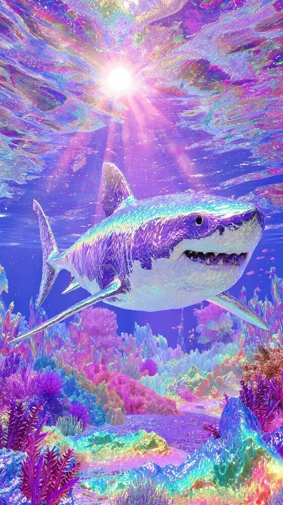 Алмазная Мозаика "Акула" 40X50 См Алмазная Вышивка / Картина Стразами Подарков / Украшения