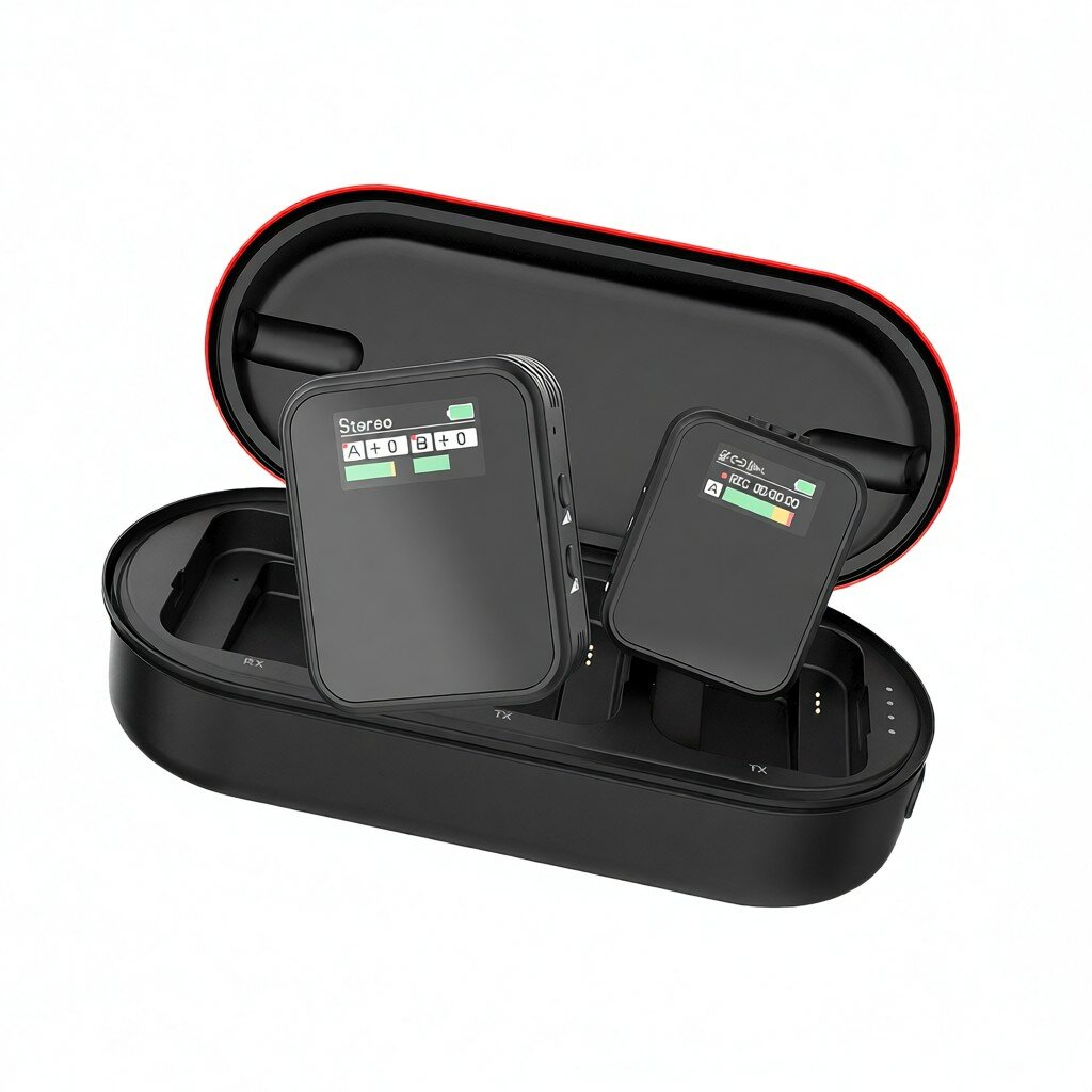 SYNCO G2MEGA 1-Trigger-1 2.4G Беспроводная Микрофонная Система Клип-он Микрофон Дальность Передачи 200M 8GB Встроенная Память TFT Экран с Зарядным Кейсом для Смартфона Камера Камкордер Влог Лайв