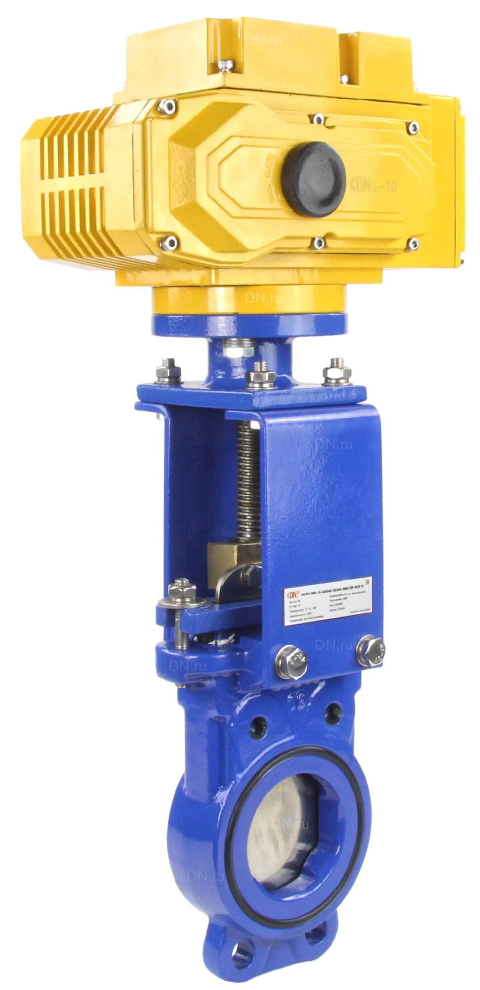 Задвижка шиберная DN.ru ДУ200 Ру16 NBR ножевая чугунная межфланцевая двухсторонняя с электроприводом DN.ru-МТ-200 220В