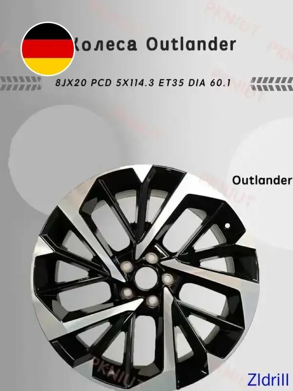 Zldrill Mitsubishi Outlander Колесный диск Литой 20x8" PCD5х114.3 ET35 D60.1 Колесный диск Штампованный 20x8" PCD5х114.3 ET35 D60.1
