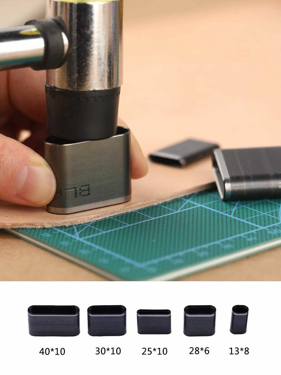 Набор из 5 форм пробойников для кожи, инструмент для пробивания отверстий и вырезания пуансонов, подходит для изготовления кожаных ремешков и защитных чехлов для мобильных телефонов, набор для DIY