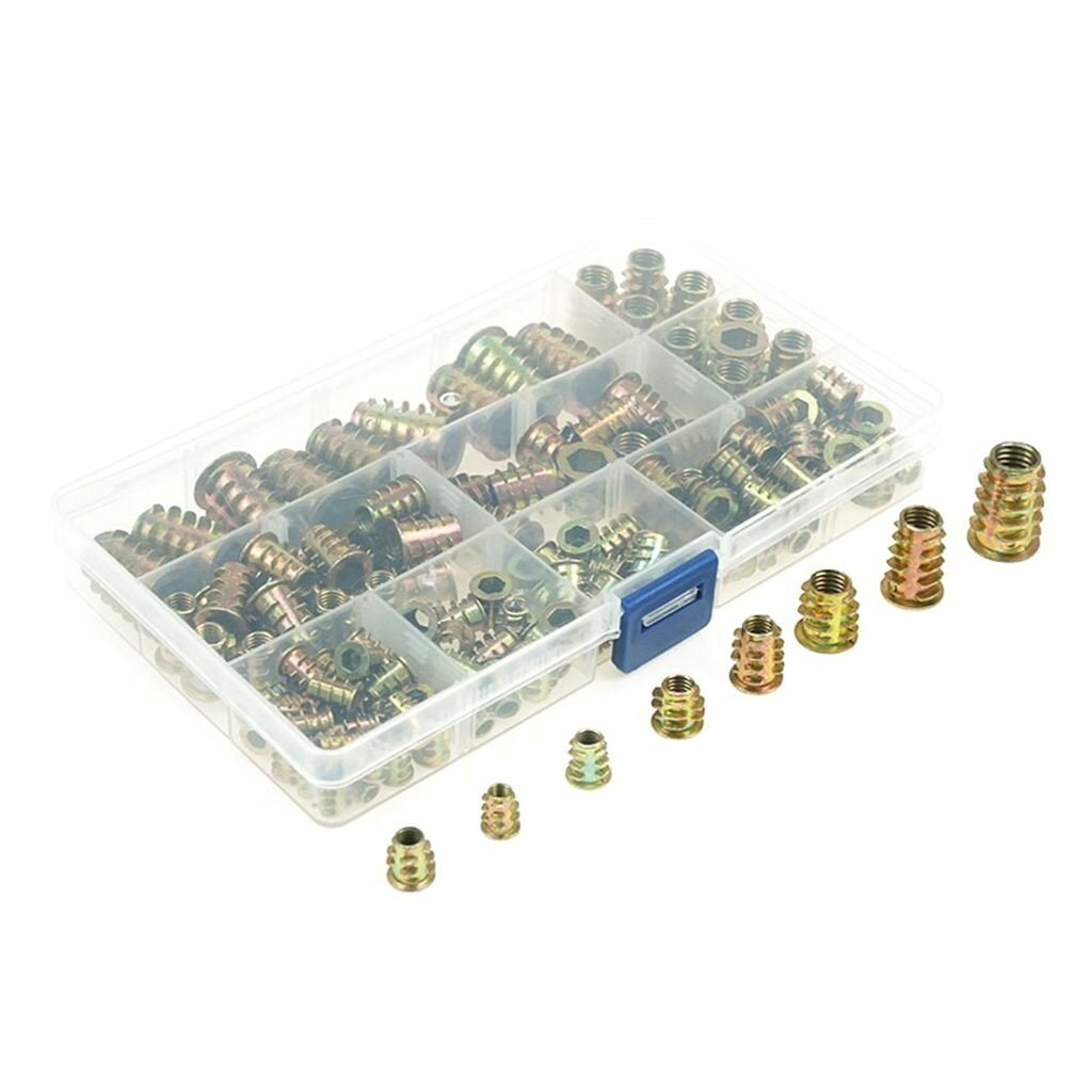 140 шт. Винтовые вставки с покрытием из цинка для деревянной мебели