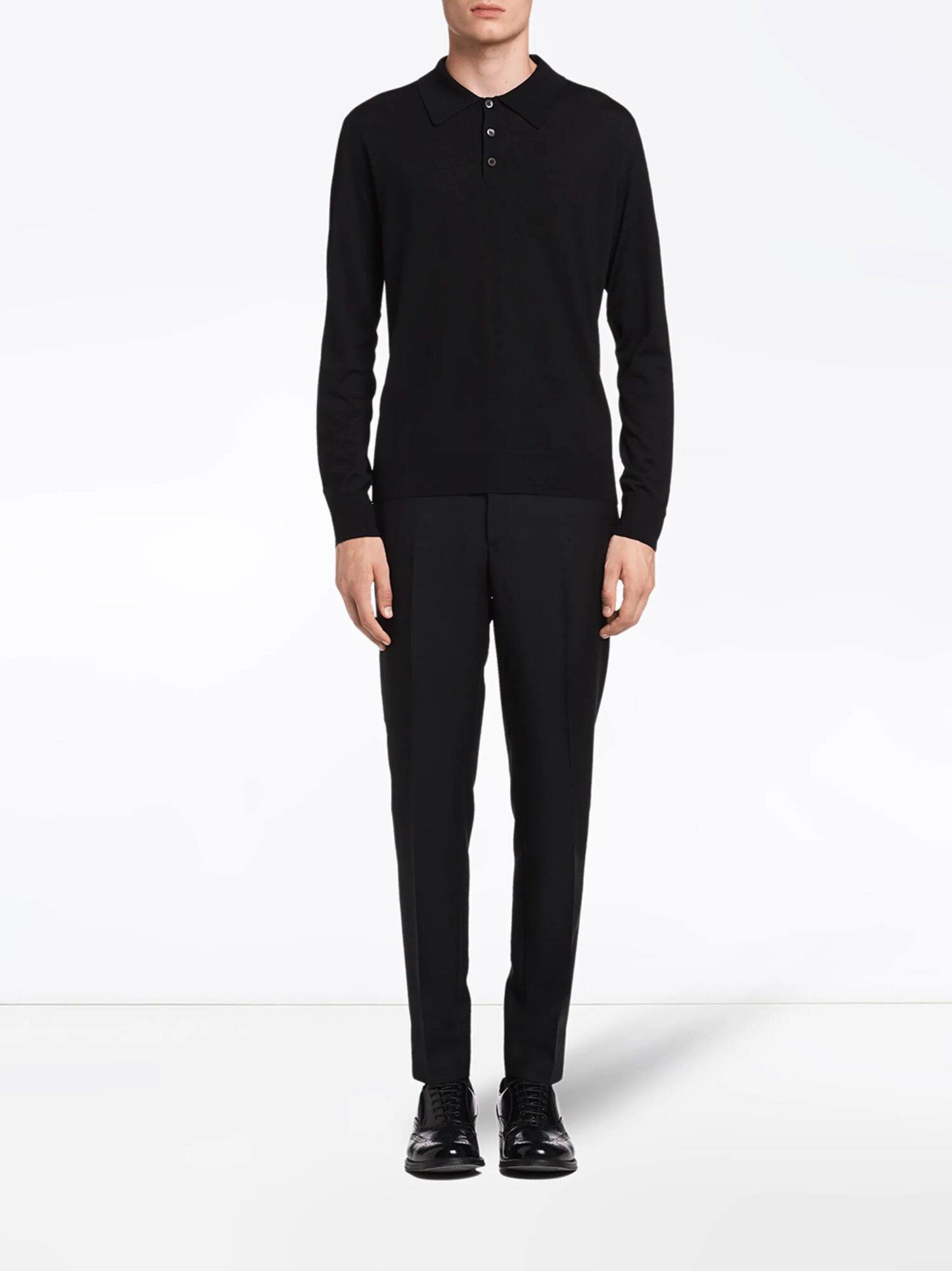 Рубашка Prada 'Worsted', размер 48 EU, black / black — фото 1