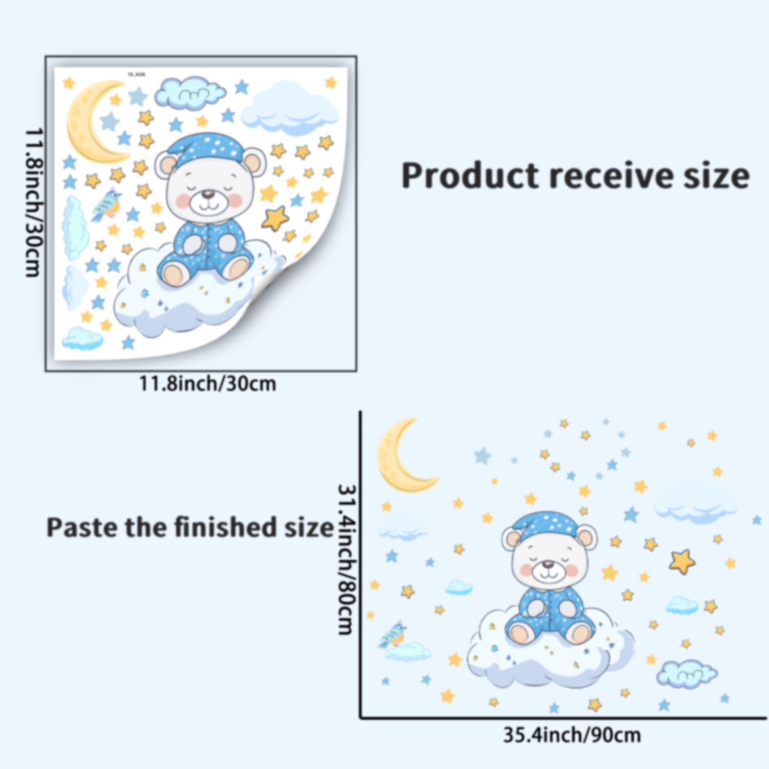 Кукольный лунный светящийся медведь внешней торговли наклейка для украшения дома детская комната спальня компьютерная
