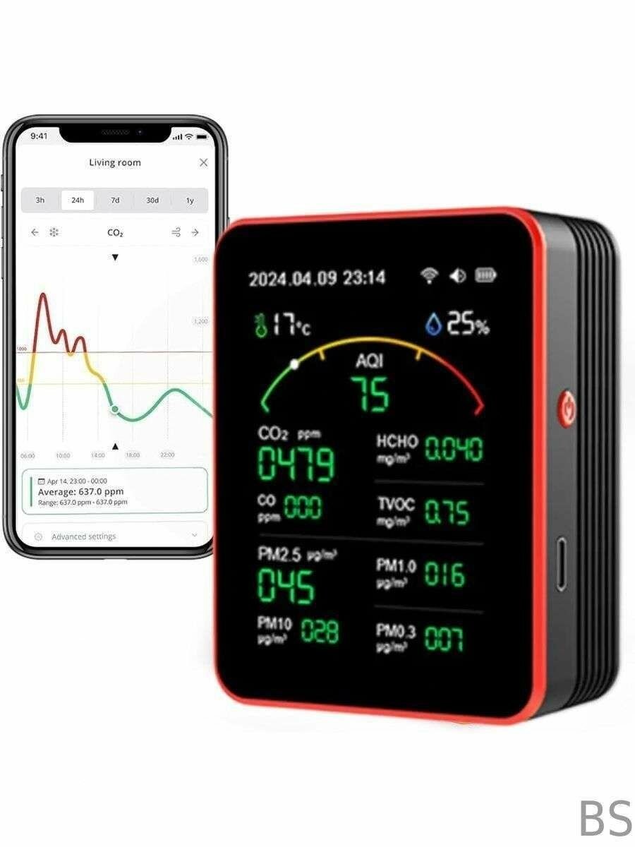 Tuya Smart Wi-Fi анализатор качества воздуха 15 в 1, В помещении CO2, CO, формальдегид, PM2.5, температура, влажность