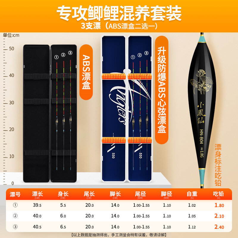 Набор поплавков для рыбалки Xiaofengxian с коробкой для поплавков, высокочувствительный поплавок для дикой рыбалки, нано-утолщенный привлекательный поплавок для карася с поплавком