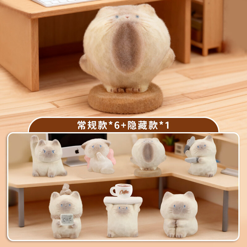 Креативная милая фигурка кошки PAI, эмоциональная слепая коробка, интернет-знаменитость, стильная декорация для офисного стола, мультяшная кукла