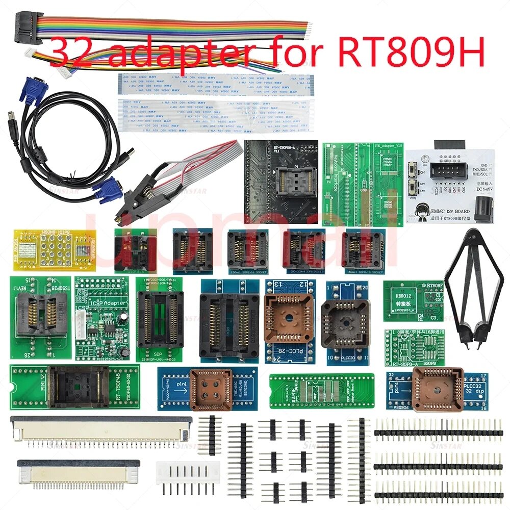 Универсальный программатор RT809H EMMC-Nand FLASH с адаптерными кабелями EMMC-Nand лучше, чем программатор XGecu T56