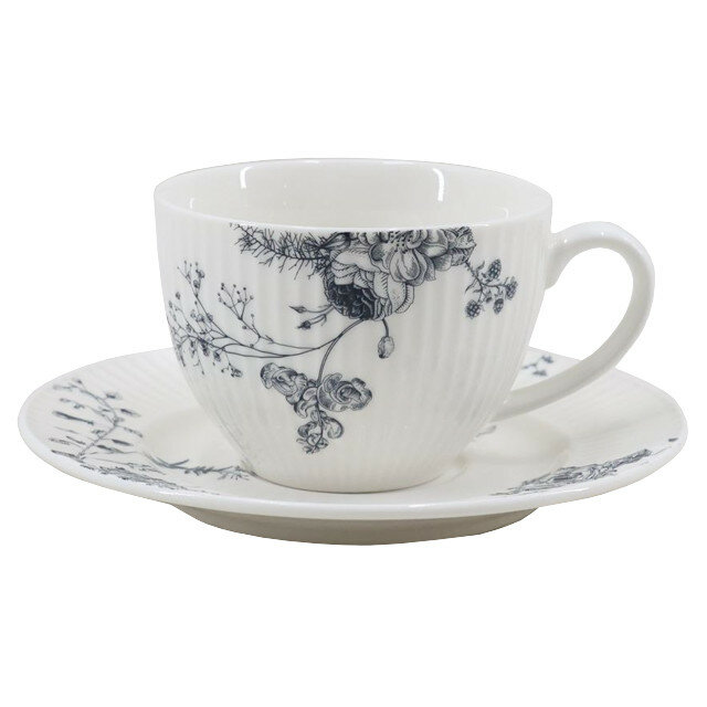 Чашка с блюдцем TODELIA Porcelain 240мл костяной фарфор