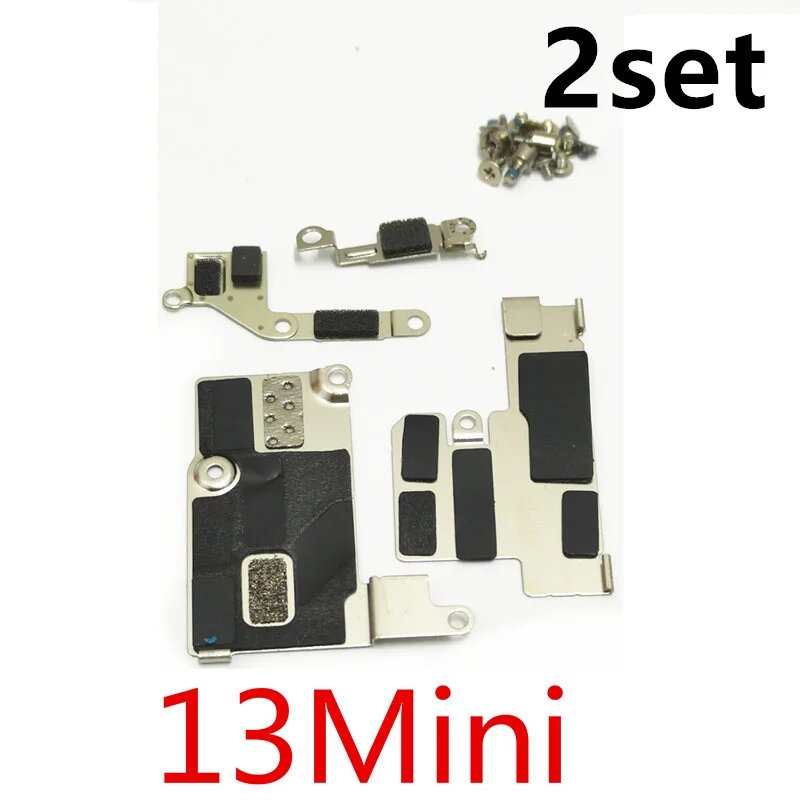 2 комплекта внутренней металлической платы + винты для iPhone 15 Plus 12 13 14 Pro Max 11, держатель кронштейна, зажим для ЖК-дисплея, крышка батарейного отсека, винтовая пластина 2x fro 13Mini