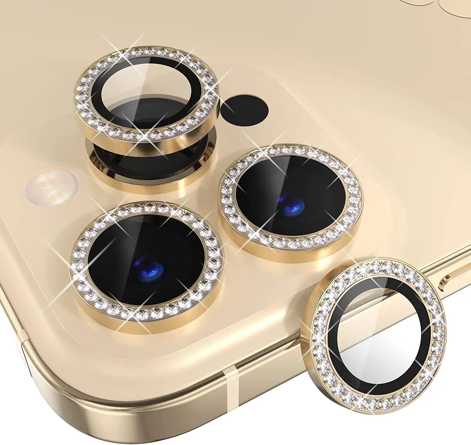 2-3 Шт. Цветных Защитных Линз Для Камеры iPhone 16 Pro Max, 15, 14 15pro15PMax(3pcs, Diamond Gold