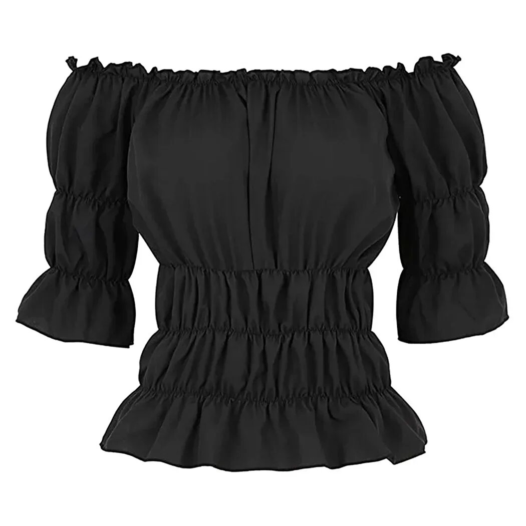 Пиратская блузка Hengzhifeng Черный, XL, H-6505-Black