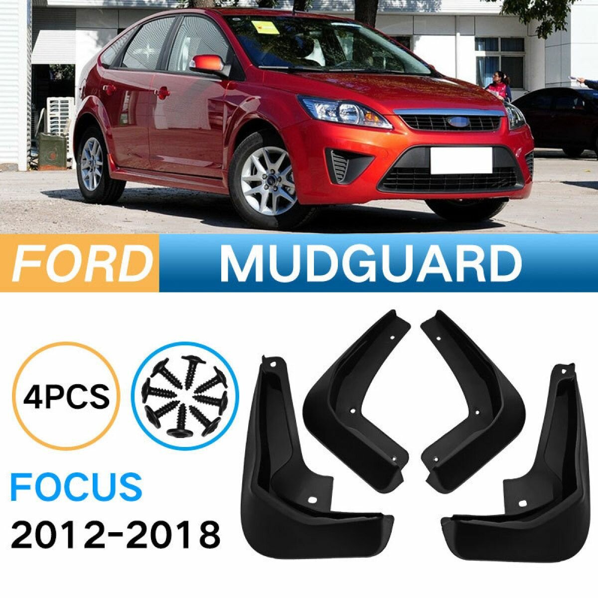 Крыло для автомобиля, арт. Брызговики Для Ford FOCUS (Хэтчбек)2012-2018, Форд/передние и задние брызговики